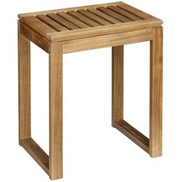 Badhocker Wenko "Fondi", braun, B:40cm H:46cm T:30cm, Hocker, Badhocker, f&uuml;rs Badezimmer aus Akazienholz, auch als Ablage nutzbar