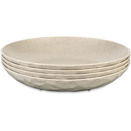 Speiseteller Koziol "CLUB PLATE", beige (nature desert sand), B:22cm H:3,5cm L:22cm, Kunststoff, Speiseteller, Speiseteller, Teller Set, 4-tlg., sp&uuml;lmaschinengeeignet, melaminfrei, 220 mm