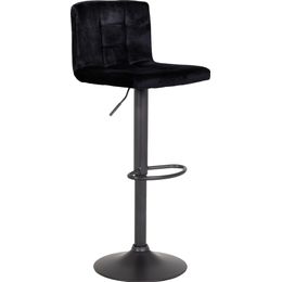 Barhocker Hela "Amanda II H", schwarz, B:40cm H:85cm T:48cm, Hocker, Barhocker, drehbar, h&ouml;henverstellbar