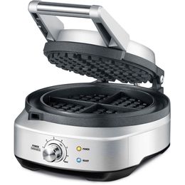 Sage Waffeleisen "SWM520BSS the No-Mess Waffle", silber (brushed stainless steel (edelstahl)), B:22,6cm H:14,6cm T:28,7cm, Waffeleisen