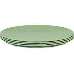 Speiseteller Koziol "CLUB PLATE", gr&uuml;n (nature leaf gr&uuml;n), B:26cm H:1,8cm L:26cm, Kunststoff, Speiseteller, Speiseteller, Teller Set, 4-tlg., sp&uuml;lmaschinengeeignet, melaminfrei, 260 mm