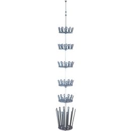 Teleskopregal Wenko "Modell Achilles", grau, B:30cm H:300cm T:30cm, Kunststoff, Metall, Regale, Teleskopregal, h&ouml;henverstellbares Stiefel- und Schuhregal, Montage ohne Bohren