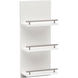 Wandregal Schildmeyer "Nikosia", wei&szlig;, B:30cm H:70cm T:17,5cm, Holzwerkstoff, Regale, Wandregal, Breite 30 cm, 3 Ablagen, mit Metallreling
