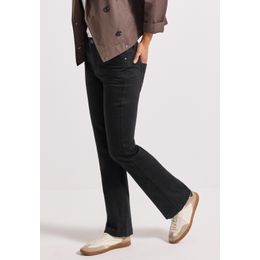 Bootcut-Jeans Street One, Damen, Gr. 25, L&auml;nge 30, schwarz clean washed, Denim/Jeans, Obermaterial: 63% Baumwolle, 25% Polyester, 10% Viskose, 2% Elasthan, slim fit normal, Jeans, im Slim Fit, High Waist