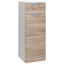 Unterschrank Schildmeyer "Mars", wei&szlig; (wei&szlig;, eichefarben natur), B:33cm H:88,4cm T:35cm, Schr&auml;nke, Unterschrank