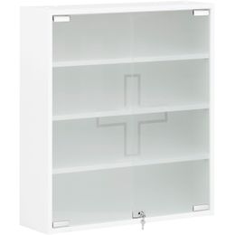 Medizinschrank Schildmeyer "Bjarne, Breite 64 cm", wei&szlig; (mattwei&szlig;), B:64,2cm H:71,4cm T:19,6cm, FSC-zertifizierter Holzwerkstoff, Schr&auml;nke, Abschlie&szlig;bare Glast&uuml;ren