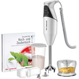 Esge-ZAUBERSTAB Stabmixer "M160 G Gourmet mit Zerkleinereraufsatz+Gratis Esge Zauberstab Kochbuch", schwarz-wei&szlig; (wei&szlig;, schwarz), H:34,5cm, Mixer, bis 15.000 U/Min., Spiralkabel