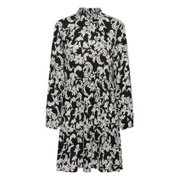 Midikleid Kaffe "Kleid KAriani", Damen, Gr. 34, N-Gr, schwarz deep, chalk paisley, Obermaterial: 100% Viskose LENZING ECOVERO CV LenzEcov., Kleider Midikleid