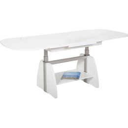 Couchtisch Hela "Fabian", wei&szlig;, B:108cm H:53cm T:68cm, Tische, Couchtisch, mit Funktion, ausziehbar und h&ouml;henverstellbar
