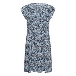 Midikleid Saint Tropez "Kleid GislaSZ", Damen, Gr. XL, N-Gr, blau (nightsky brushed blooms), Obermaterial: 100% Viskose LENZING ECOVERO CV LenzEcov., Kleider Midikleid