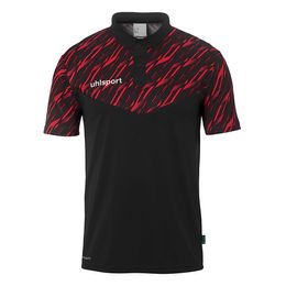 Poloshirt Uhlsport "POLO SHIRT Progressive 28 Kids", M&auml;dchen, Gr. 128, schwarz, rot, Obermaterial: 100% Polyester Pol. recyc.., Shirts