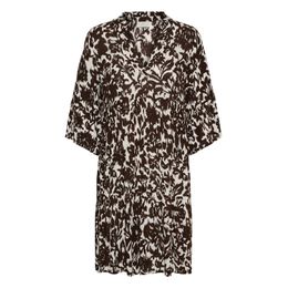 Midikleid Kaffe "Kleid KAellen", Damen, Gr. 34, N-Gr, schwarz coffee, turtledove flower, Obermaterial: 100% Viskose LENZING ECOVERO CV LenzEcov., Kleider Midikleid