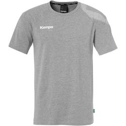 Trainingsshirt Kempa "Trainings-T-Shirt Core 26 Kids", M&auml;dchen, Gr. 116, schwarz grau melange, Obermaterial: 82% Baumwolle CO(Bio). 15% Viskose CV. 3% Elasthan EL., Shirts