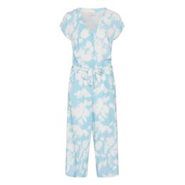 Jumpsuit Kaffe "Overall KAmira", Damen, Gr. 34, N-Gr, dusty blau, chalk flowers, Obermaterial: 100% Viskose LENZING ECOVERO CV LenzEcov., Overalls Jumpsuit