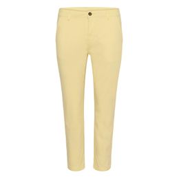 Stoffhose Culture "Casual Hose CUbrita", Damen, Gr. 36, N-Gr, lemon meringue, Obermaterial: 98% Baumwolle CO. 2% Elasthan EL., Hosen Stoffhose