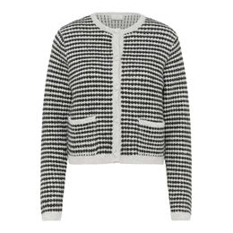 Strickjacke Kaffe "Strickjacke KAellery", Damen, Gr. L, light grau m., schwarz structure, Obermaterial: 38% Polyacryl PAN. 35% Polyester PES. 18% Nylon NY. 6% Wolle mw. 3% Elasthan EL., Strickjacken Strickjacke