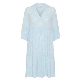 Midikleid Kaffe "Kleid KAellen", Damen, Gr. 34, N-Gr, blau (nantucket breeze chalk flower), Obermaterial: 100% Viskose LENZING ECOVERO CV LenzEcov., Kleider Midikleid