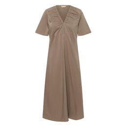 Midikleid Culture "Kleid CUBERRI", Damen, Gr. M, N-Gr, pine bark, Obermaterial: 65% Baumwolle CO. 33% Polyester PES. 2% Elasthan EL., Kleider Midikleid