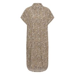 Midikleid Culture "Kleid CUelina", Damen, Gr. L, N-Gr, beige (light leopard), Obermaterial: 100% Baumwolle CO., Kleider Midikleid