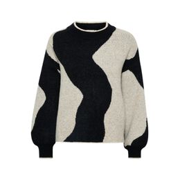Strickpullover Kaffe "Strickpullover KAwilma", Damen, Gr. L, bunt (abstract knit pattern), Obermaterial: 46% Polyacryl PAN. 45% Nylon NY. 5% Wolle mw. 4% Elasthan EL., Pullover Strickpullover