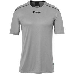 T-Shirt Kempa "Shirt POLY Kids", M&auml;dchen, Gr. 116, schwarz grau melange, Obermaterial: 100% Polyester Pol. recyc.., Shirts T-Shirt