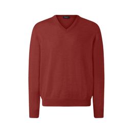 Strickpullover Maerz Muenchen "Maerz Muenchen 490400 Strickpullover Herren Bekleidung", Herren, Gr. 50, rot, 100% Wolle, V-Ausschnitt, Pullover Strickpullover
