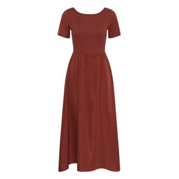 Midikleid Kaffe "Kleid KAkirsten", Damen, Gr. M, N-Gr, henna, Obermaterial: 61% Polyester PES. 31% Viskose CV. 8% Elasthan EL., Kleider Midikleid