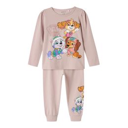 Pyjama name it "NMFADAS PAWPATROL LS NIGHTSET NOOS CPLG", M&auml;dchen, Gr. 122/128, lila (burnished lila (blank)), Jersey, Obermaterial: 95% Baumwolle, 5% Elasthan, bedruckt, unifarben, Basic normal, Rundhals, abgesteppte Kante, Homewear-Sets Pyjama, mit tollen Druckmotiven