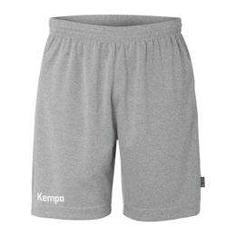 Shorts Kempa "Shorts Team Women", Herren, Gr. L, US, grau (schwarz grau melange), Obermaterial: 100% Polyester Pol. recyc.., Hosen Shorts