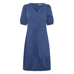 Midikleid Culture "Kleid CUantoinett", Damen, Gr. L, N-Gr, true navy, Obermaterial: 65% Baumwolle CO. 33% Polyester PES. 2% Elasthan EL., Kleider Midikleid