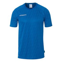 Trainingsshirt Uhlsport "Trainings-T-Shirt Division 28 Kids", M&auml;dchen, Gr. 116, blau (azurblau), Obermaterial: 100% Polyester Pol. recyc.., Shirts