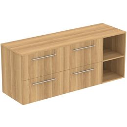 Ideal Standard M&ouml;bel-Set 160cm i.life B 4 Ausz&uuml;ge 2 off.F&auml;cher Gr.Chrom Eiche Natur, T5840NX T5840NX