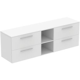 Ideal Standard M&ouml;bel-Set 200cm i.life B 4 Ausz&uuml;ge 2 mi.off.F&auml;cher Gr.Chrom Wei&szlig; matt, T5848DU T5848DU