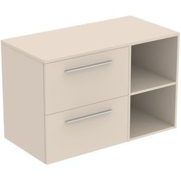 Ideal Standard M&ouml;bel-Set 100cm i.life B 2 Ausz&uuml;ge 2 off.F&auml;cher Gr.Chrom Sandbeige matt, T5753NF T5753NF