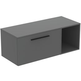 Ideal Standard M&ouml;bel-Set 120cm i.life B 1 Auszug 1 off.Fach Gr.Schwarz Quarzgrau matt, T5758NG T5758NG