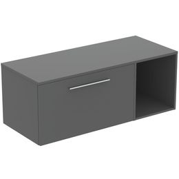Ideal Standard M&ouml;bel-Set 120cm i.life B 1 Auszug 1 off.Fach Gr.Chrom Quarzgrau matt, T5759NG T5759NG