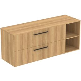 Ideal Standard M&ouml;bel-Set 160cm i.life B 2 Ausz&uuml;ge 2 off.F&auml;cher Gr.Schwarz Eiche Natur, T5764NX T5764NX