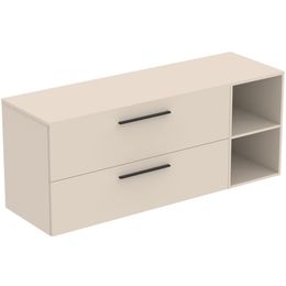Ideal Standard M&ouml;bel-Set 160cm i.life B 2 Ausz&uuml;ge 2 off.F&auml;cher Gr.Schwarz Sandbeige matt, T5764NF T5764NF