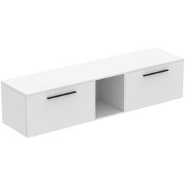 Ideal Standard M&ouml;bel-Set 200cm i.life B 2 Ausz&uuml;ge 1 mi.off.Fach Gr.Schwarz Wei&szlig; matt, T5849DU T5849DU