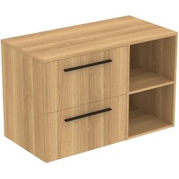 Ideal Standard M&ouml;bel-Set 100cm i.life B 2 Ausz&uuml;ge 2 off.F&auml;cher Gr.Schwarz Eiche Natur, T5752NX T5752NX