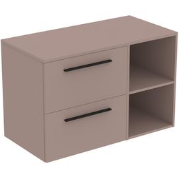 Ideal Standard M&ouml;bel-Set 100cm i.life B 2 Ausz&uuml;ge 2 off.F&auml;cher Gr.Schwarz Greige matt, T5752NH T5752NH