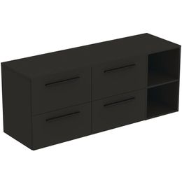 Ideal Standard M&ouml;bel-Set 160cm i.life B 4 Ausz&uuml;ge 2 off.F&auml;cher Gr.Schwarz Carbongrau matt, T5839NV T5839NV