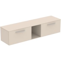 Ideal Standard M&ouml;bel-Set 200cm i.life B 2 Ausz&uuml;ge 1 mi.off.Fach Gr.Chrom Sandbeige matt, T5850NF T5850NF