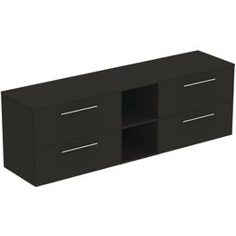 Ideal Standard M&ouml;bel-Set 200cm i.life B 4 Ausz&uuml;ge 2mi.off.F&auml;cher Gr.Chrom CarbongrauMatt, T5848NV T5848NV