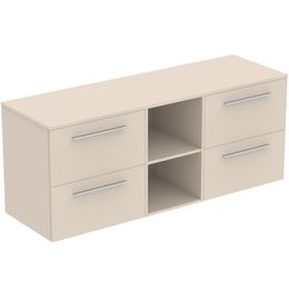Ideal Standard M&ouml;bel-Set 160cm i.life B 4 Ausz&uuml;ge 2 mi.off.F&auml;cher Gr.Chrom SandbeigeMatt, T5844NF T5844NF