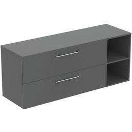 Ideal Standard M&ouml;bel-Set 160cm i.life B 2 Ausz&uuml;ge 2 off.F&auml;cher Gr.Chrom Quarzgrau matt, T5765NG T5765NG