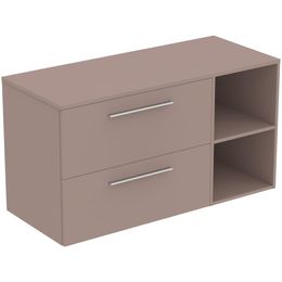 Ideal Standard M&ouml;bel-Set 120cm i.life B 2 Ausz&uuml;ge 2 off.F&auml;cher Gr.Chrom Greige matt, T5757NH T5757NH