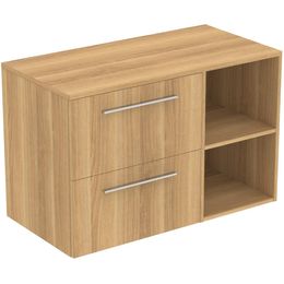 Ideal Standard M&ouml;bel-Set 100cm i.life B 2 Ausz&uuml;ge 2 off.F&auml;cher Gr.Chrom Eiche Natur, T5753NX T5753NX