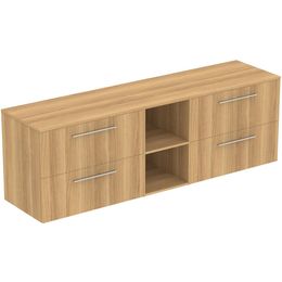 Ideal Standard M&ouml;bel-Set 200cm i.life B 4 Ausz&uuml;ge 2 mi.off.F&auml;cher Gr.Chrom Eiche Natur, T5848NX T5848NX