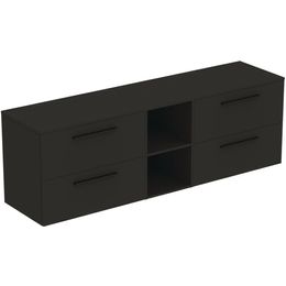 Ideal Standard M&ouml;bel-Set 200cm i.life B 4 Ausz&uuml;ge 2mi.off.F&auml;cher Gr.Schwarz CarbongrauMatt, T5847NV T5847NV